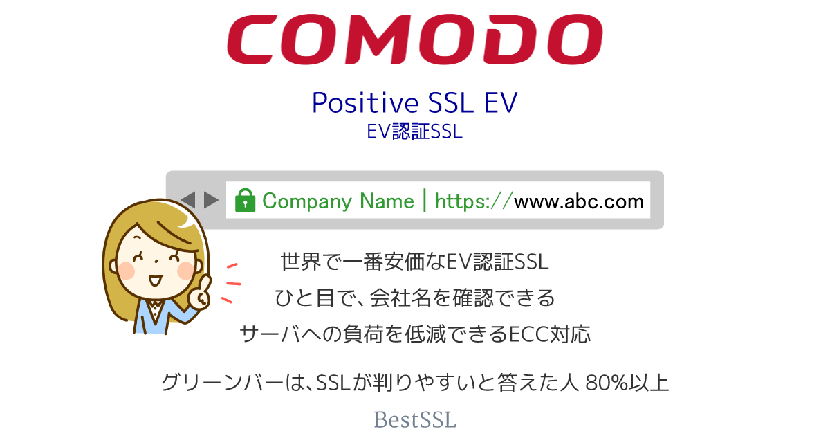 Comodo PositiveSSL EV（ポジティブSSL EV） | BestSSL