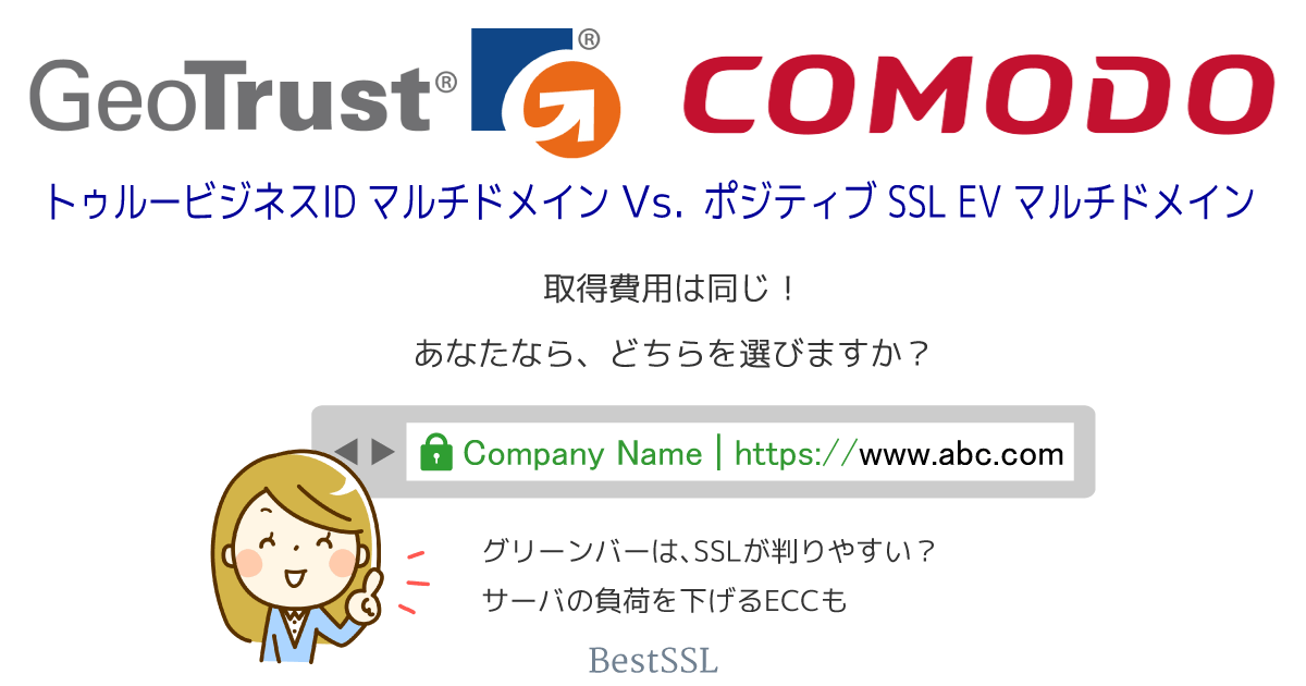 GeoTrust トゥルービジネスID 4マルチドメインパックの予算で、グリーンアドレスバーにする方法 | BestSSL